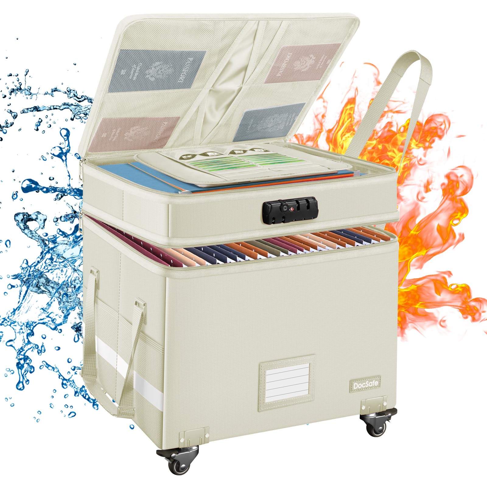 Amazon.com: DocSafe Fireproof Document Box with Lock,2-Layer File Box ...