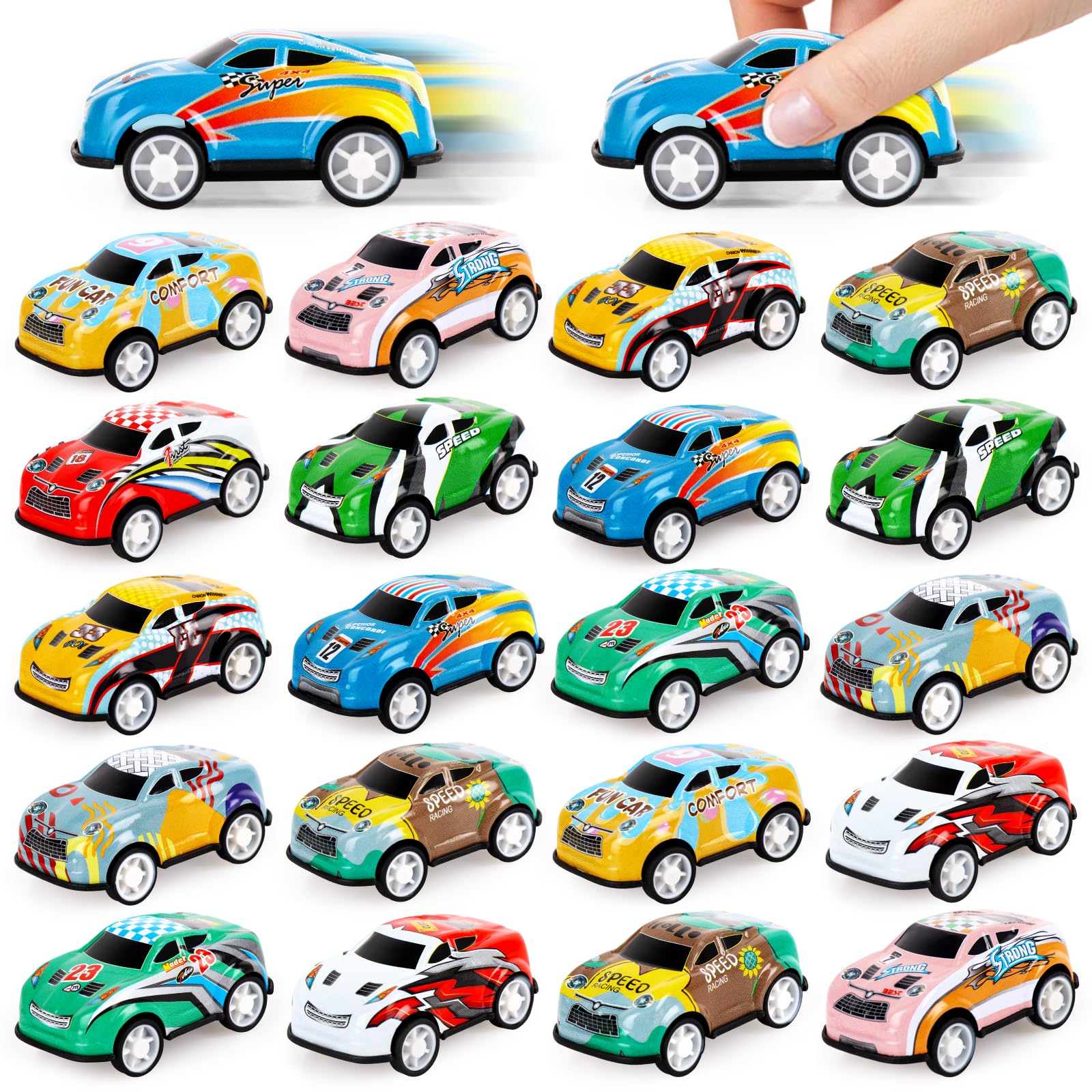 Amazon.com: Hxezoc 50 Pack Mini Racing Car for Classroom Prizes, Party ...