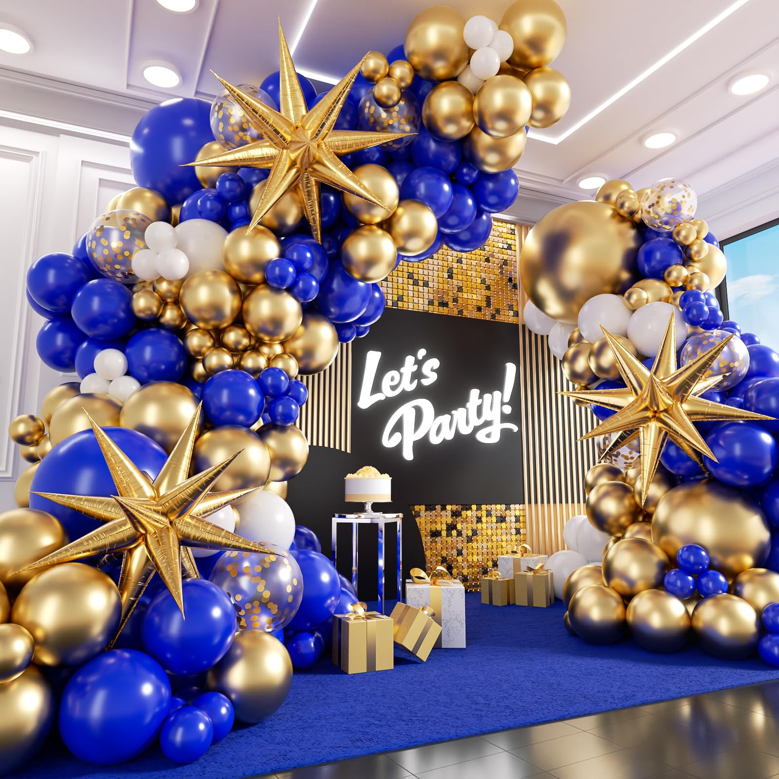 Blue And Gold Party Decorations