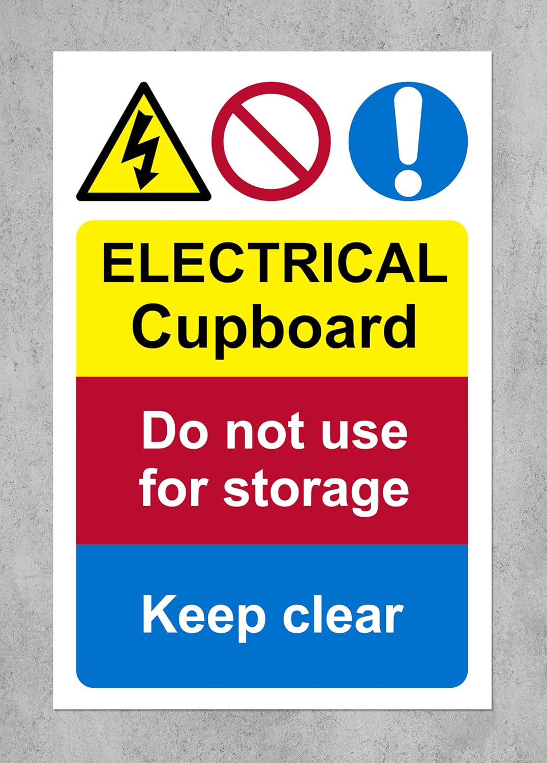 Electrical Cupboard do not use for Storage Keep Clear Safety Sign ...