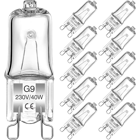 XBOCMY 10pack G9 Halogen Light Bulbs, Dimmable Clear Capsule Halogen ...