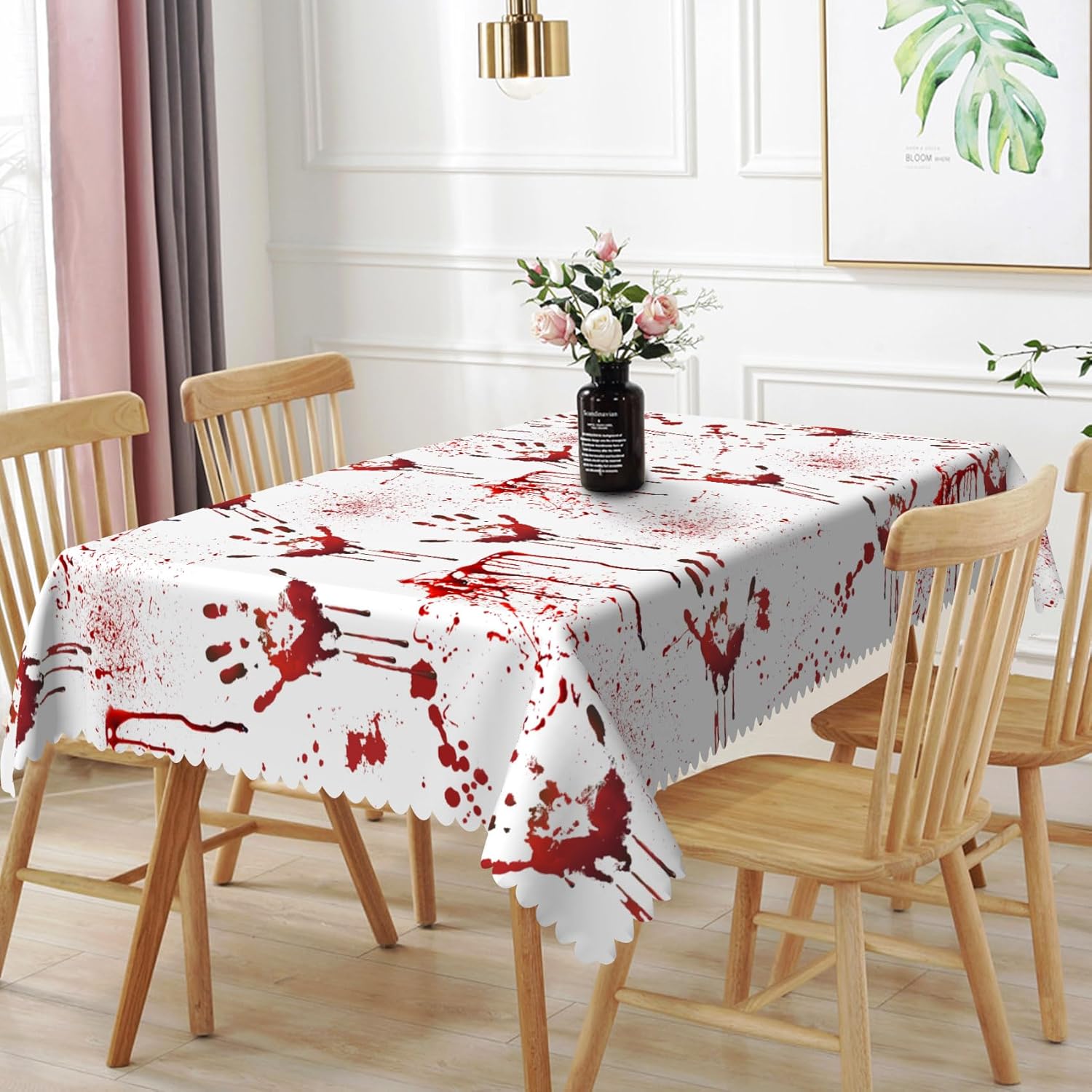 Amazon.com: Laeacco 52x70 inch Halloween Bloody Tablecloth Halloween ...