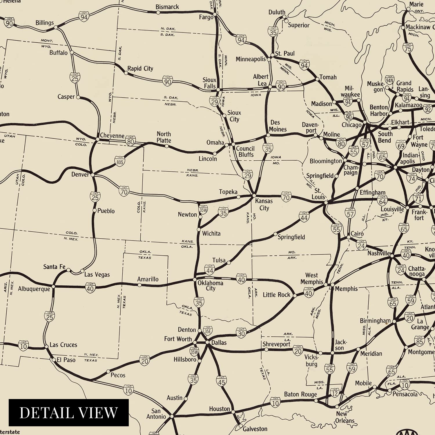 Snapklik.com : HISTORIX Vintage 1958 Map Of The United States National ...