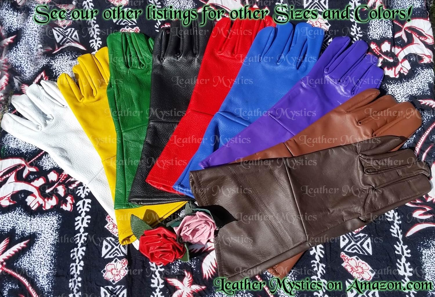 Amazon.com: Leather Gauntlet Gloves White X-Large (extra large) Long ...