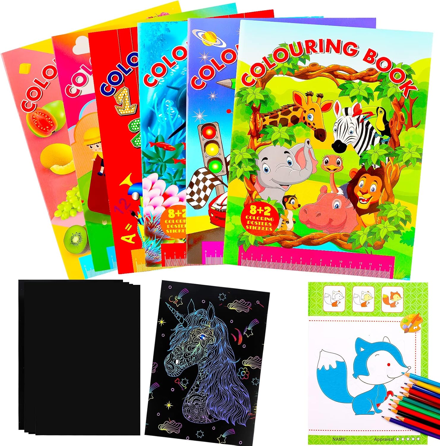 aovowog Colouring Book Set for Kids,Activity Books Kit with Colouring ...