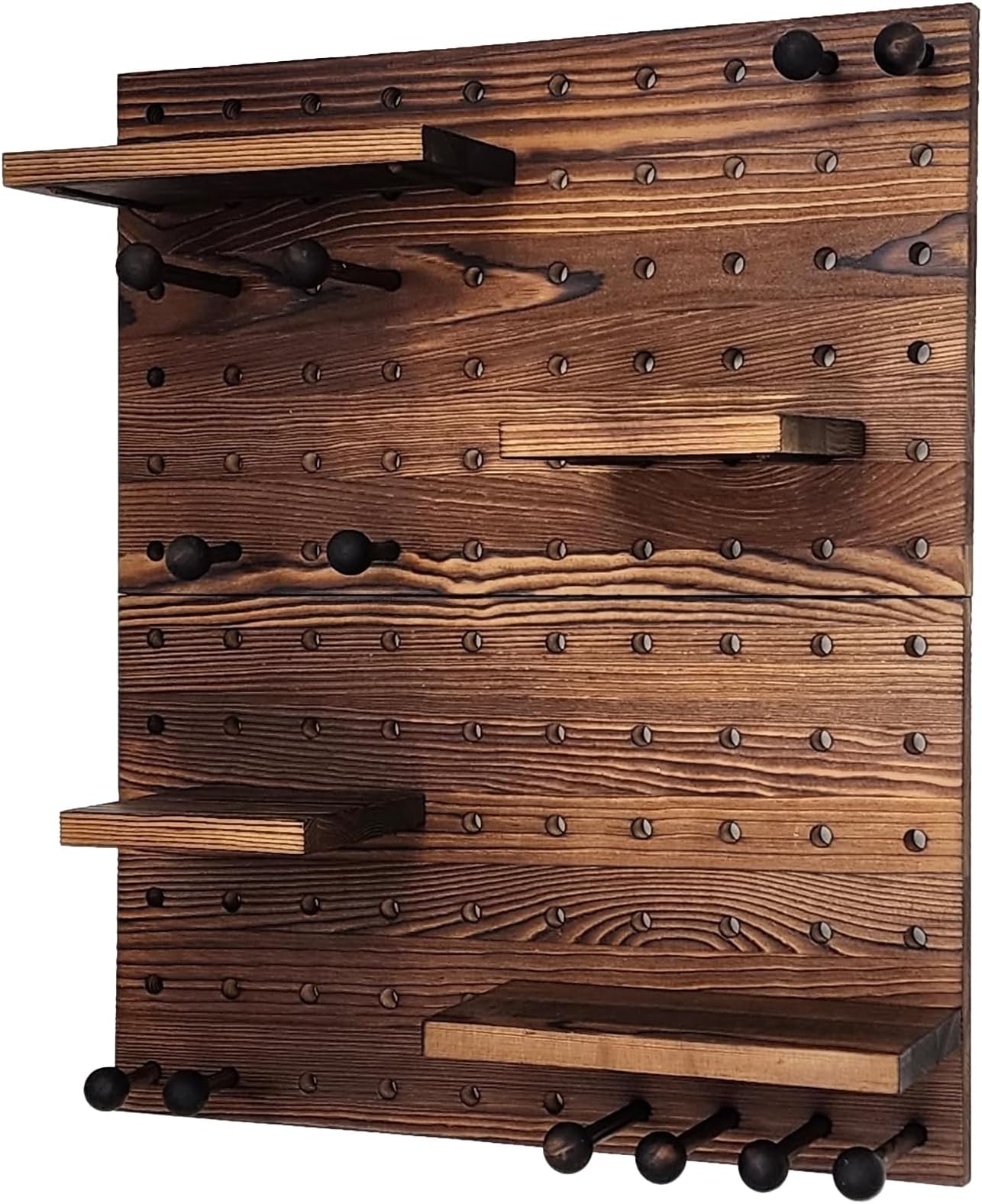 Amazon.com: FreshDecor Wood Pegboard | Wooden Pegboard Wall Organizer ...