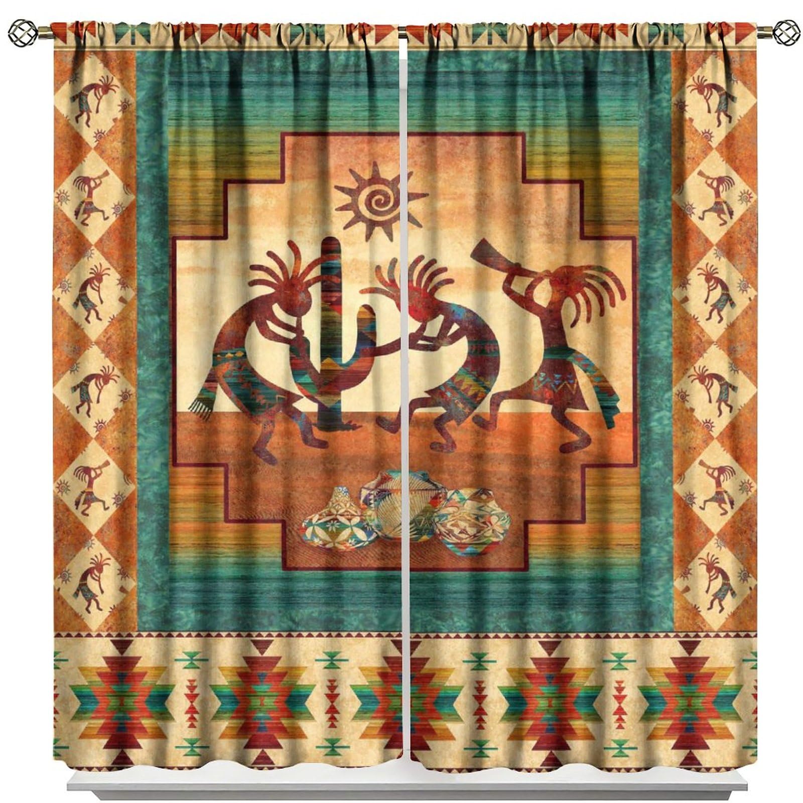 Amazon.com: Kokopelli Blackout Curtains, Southwestern Native Window ...