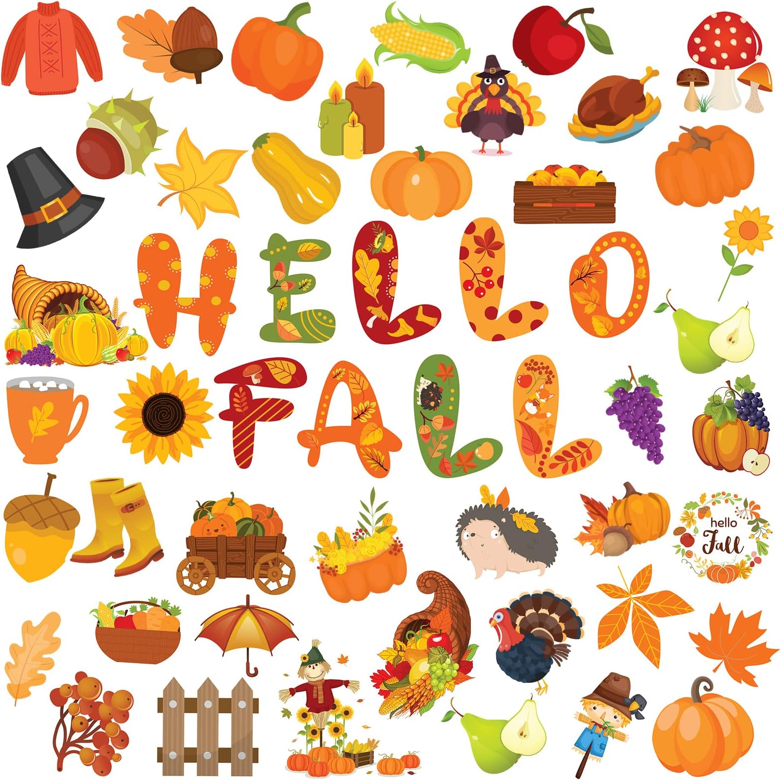 Amazon.com: 153 Pcs Fall Cutouts for Bulletin Board Decoration Fall ...