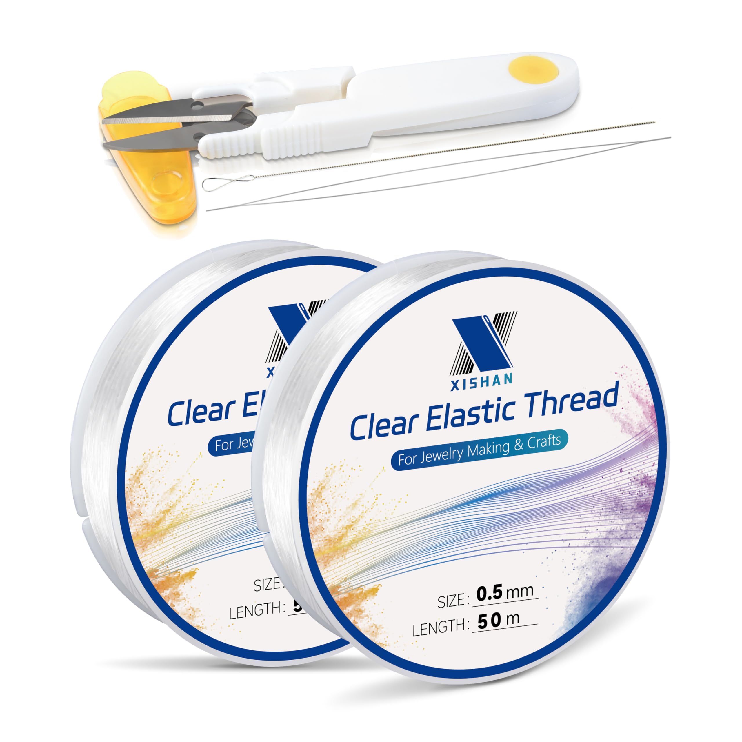 XISHAN Pack Of 2 Clear Elastic Bracelet String For DIY Jewelry Making ...