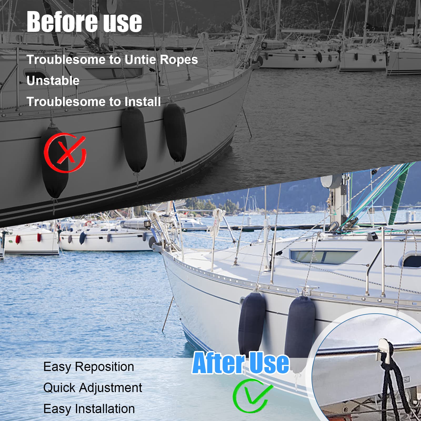 Snapklik.com : Boat Fender Clips, Boat Bumper Clips, Pontoon Boat ...
