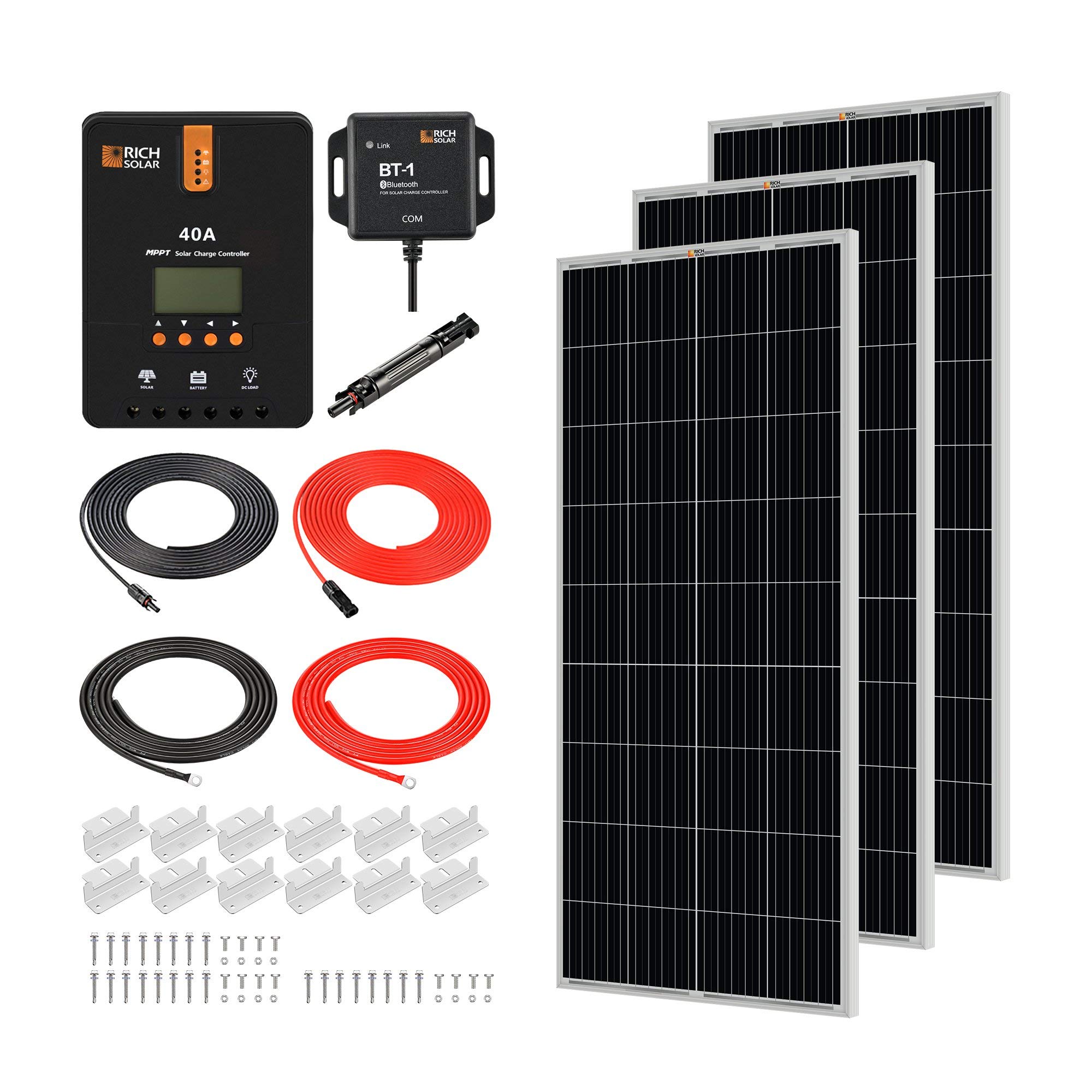 Buy RICH SOLAR 600 Watt 12 Volt 3 Pcs 200W Panel+40A MPPT Charge ...