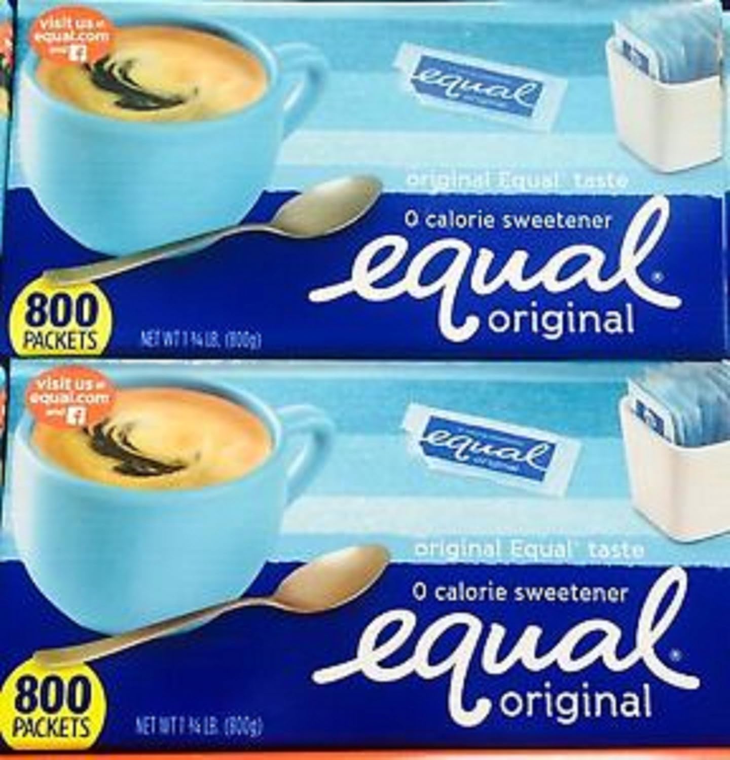 Amazon.com: Equal Zero Calorie Sweetener - 800 Packets (2 Pack) - Total ...