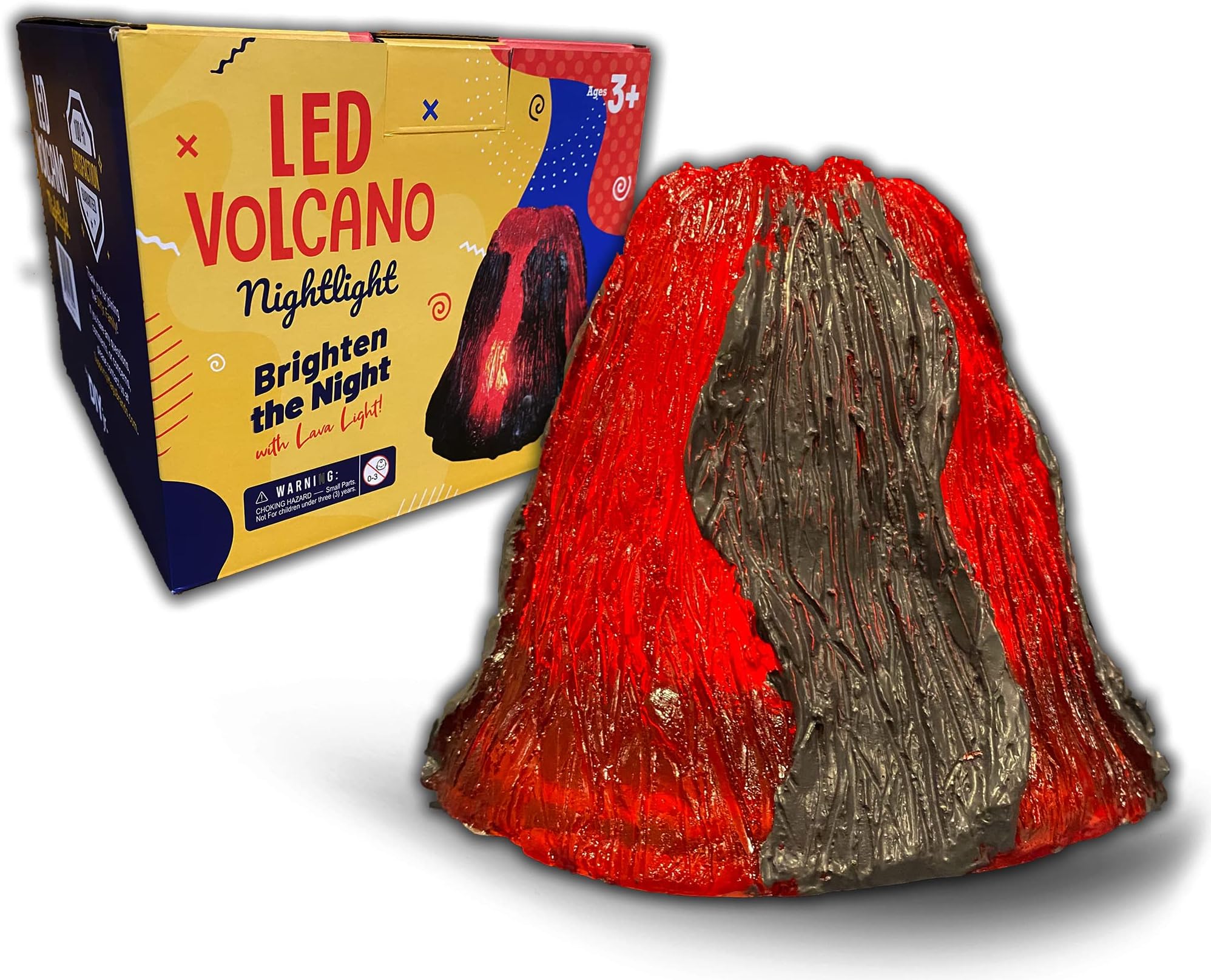 GOXX Handmade Epoxy Resin Volcano Eruption Night Light with USB Port ...
