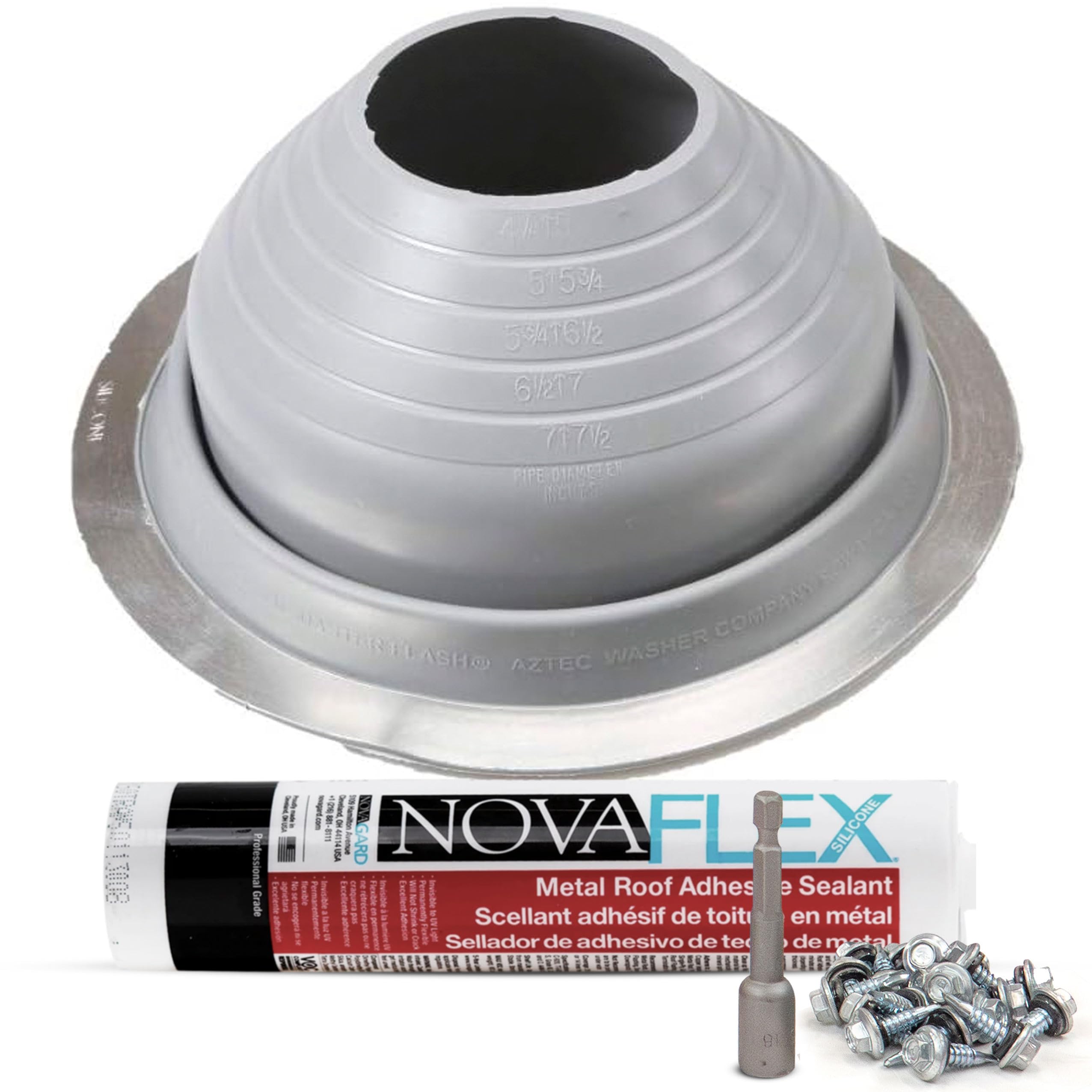 Fasteners Plus #5 High Temp Roof Boot Kit, Fits Pipe Diameters 4-1/4 ...