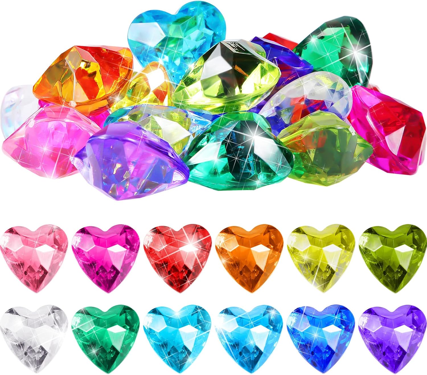 Amazon.com: Hicarer 30 Pieces Diving Gem Pool Toys Colorful Big Diamond ...