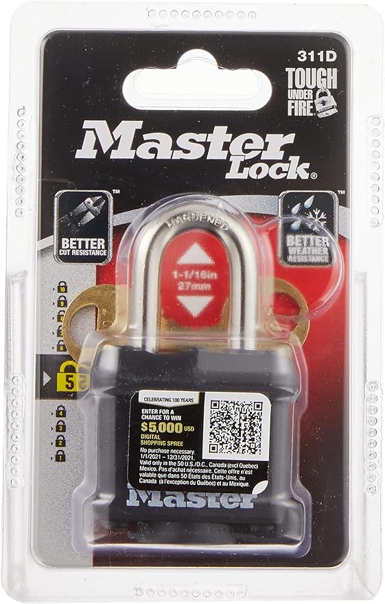 Master Lock 311D Black Outdoor Padlock, Keyed Padlocks - Amazon Canada