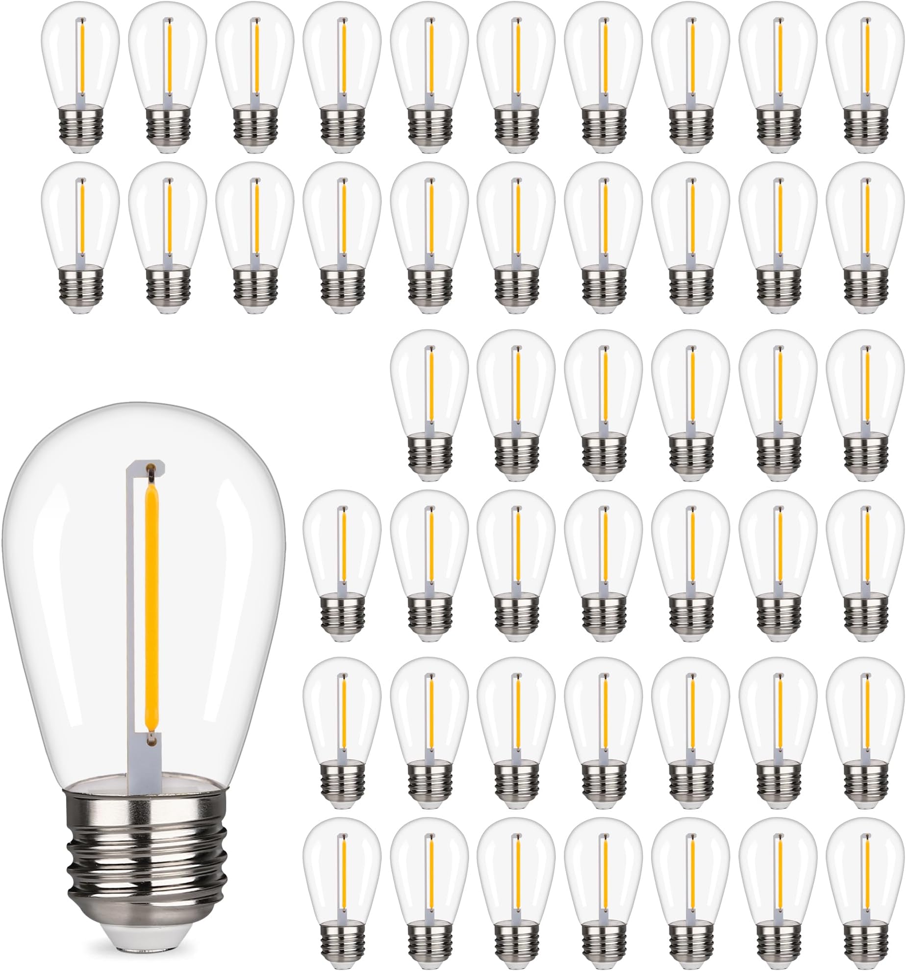 YIMILITE S14 Outdoor String Light Bulbs, Shatterproof Waterproof ...
