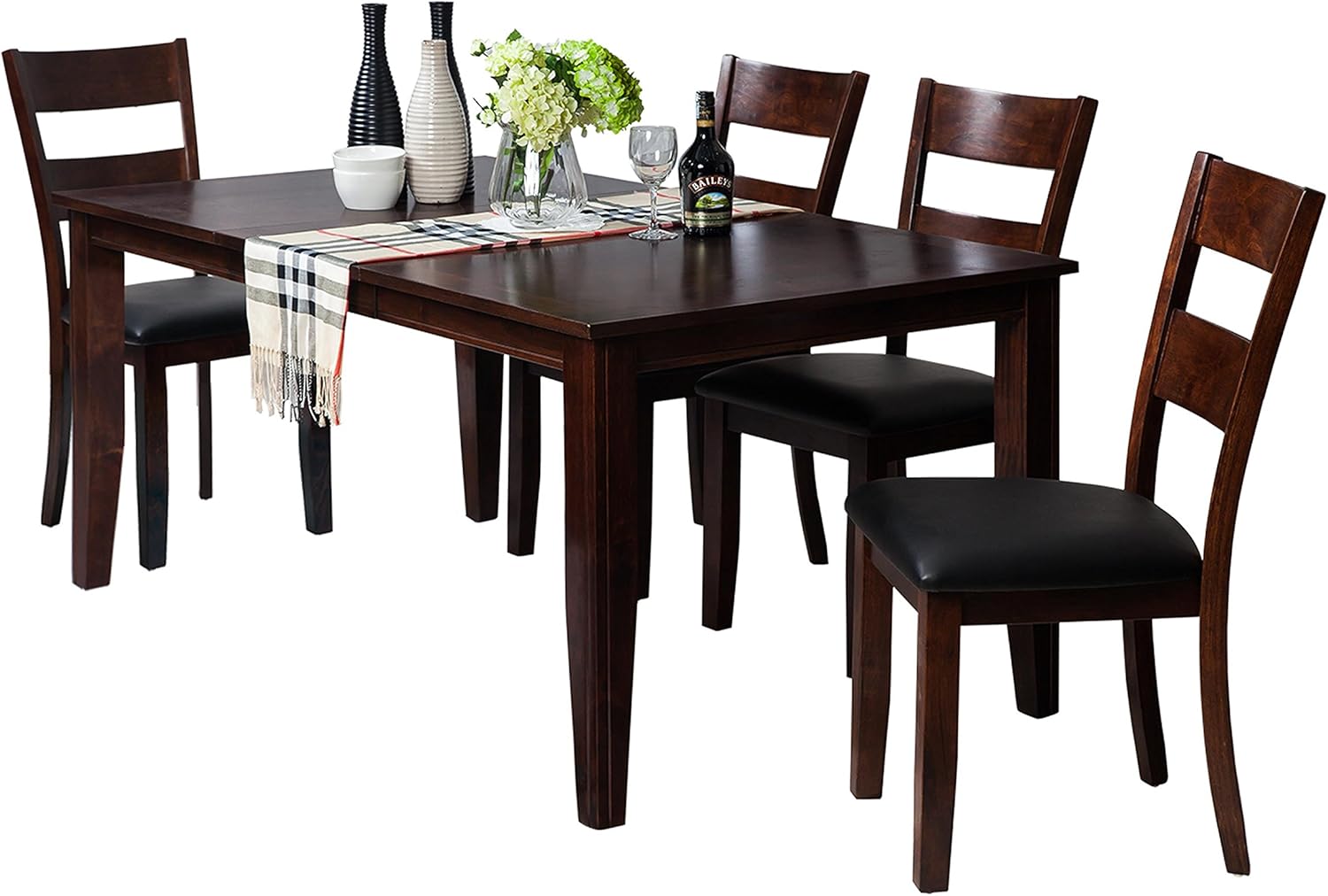 Amazon.com - TTP Furnish Aden Dining Set - 5 Piece,Espresso - Table ...