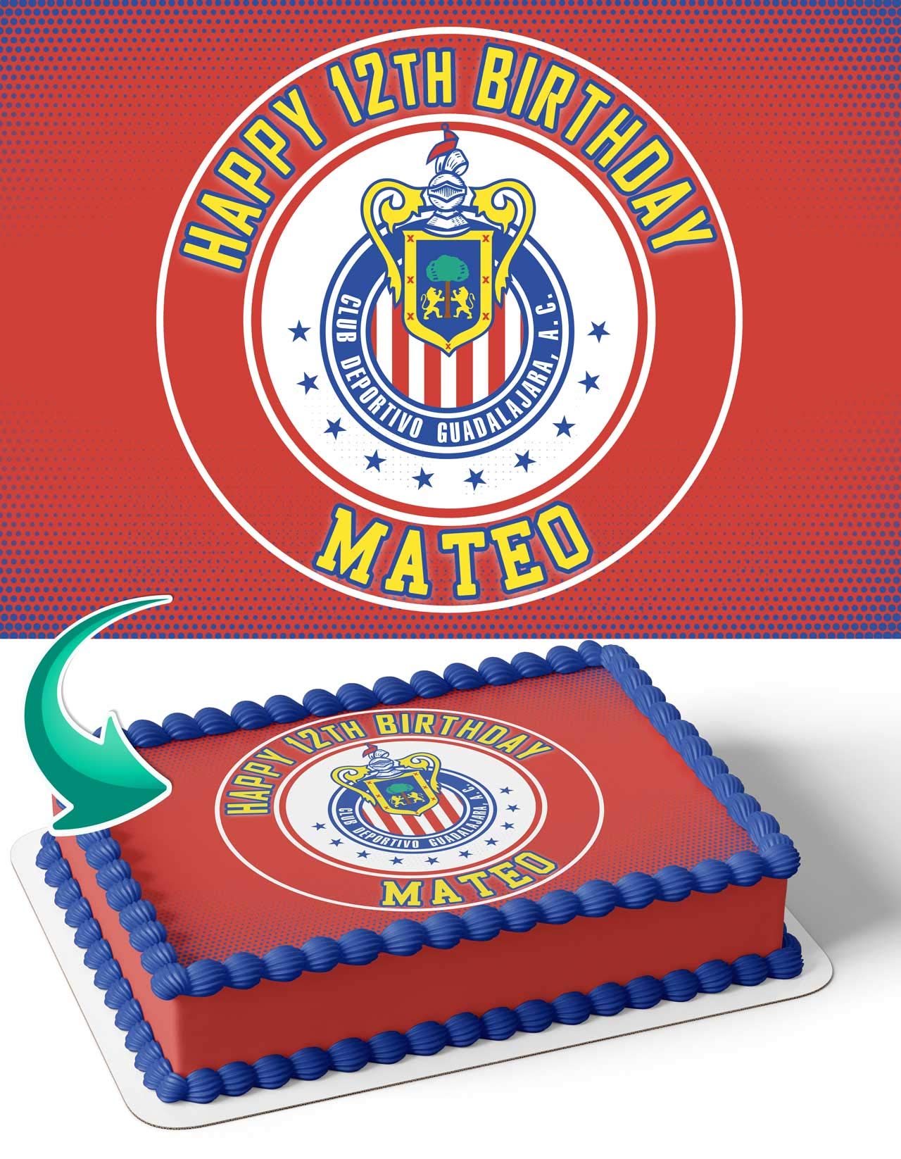 Buy Cakecery Las Chivas Guadalajara CH Edible Cake Image Topper ...