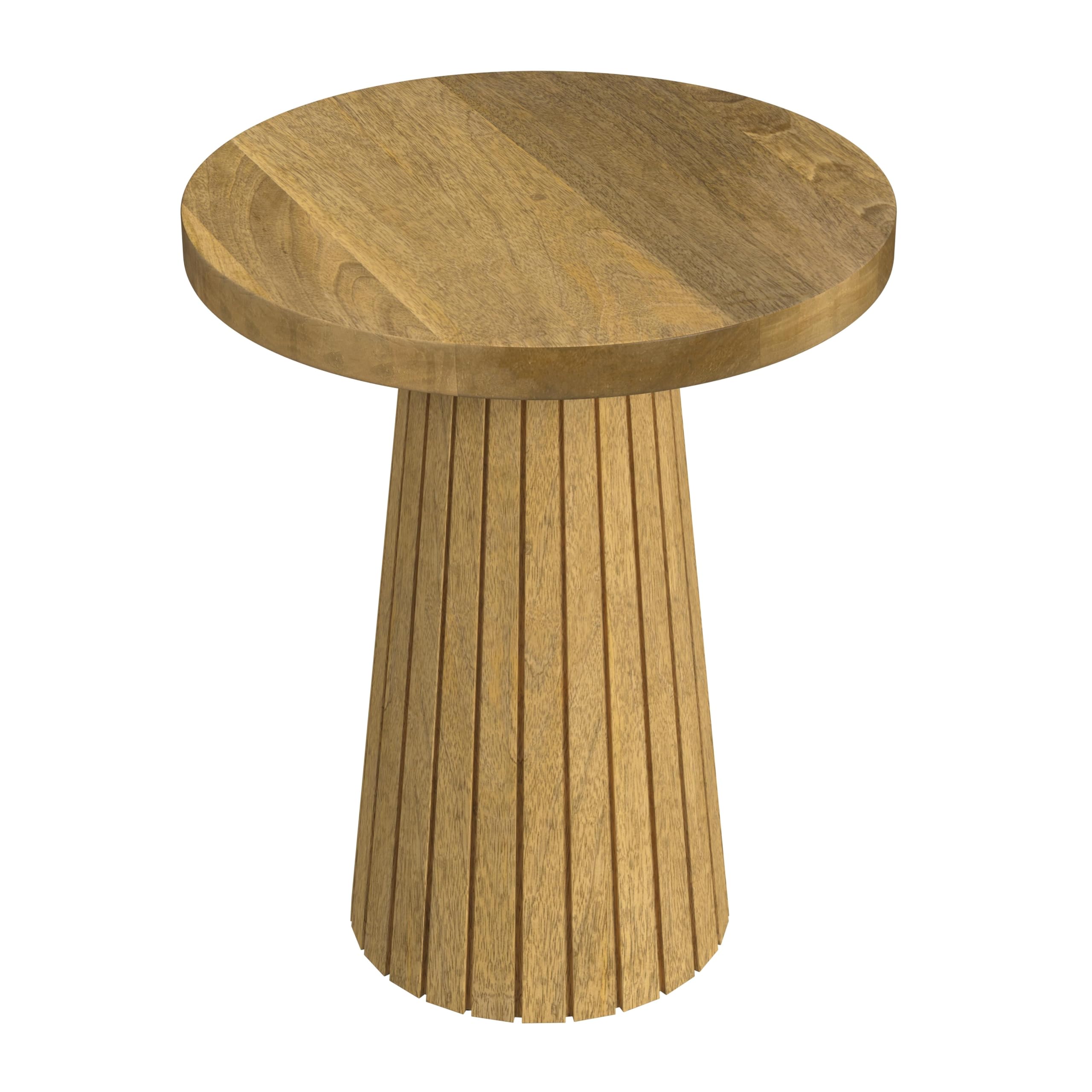 Amazon.com: HomePop Natural Mango Wood End/Side Round Table : Home ...