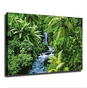 Amazon.com: SWSYMX Tropical Jungle Forest Nature Rainforest Waterfall ...