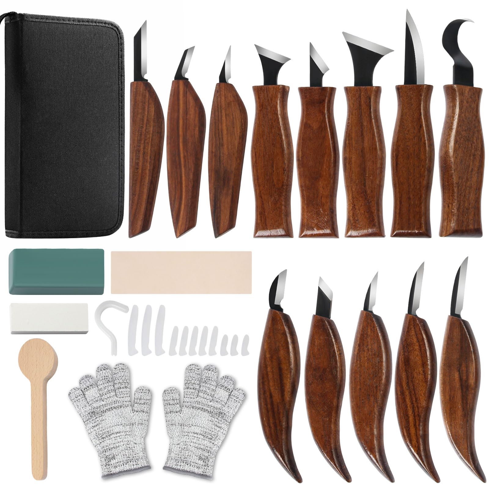 Amazon.com: Wood Carving Tools Kit-Whittling Knife Kit for Beginners ...