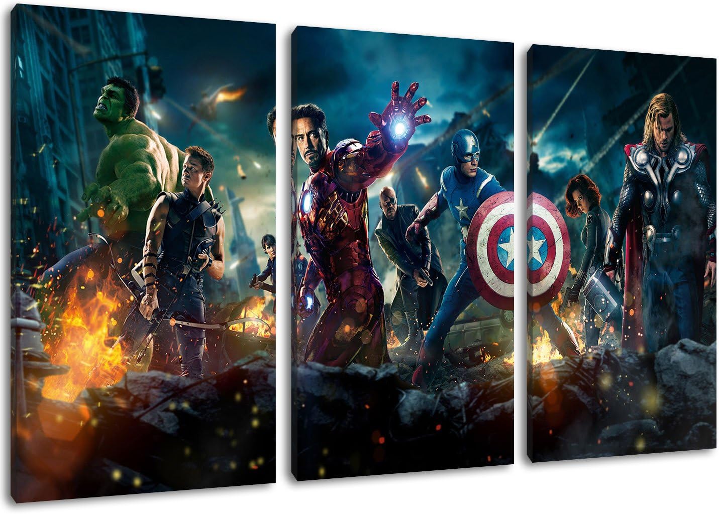 PrintArtGalery Marvel Helden Leinwandbild auf Holzrahmen gespannt Größe ...