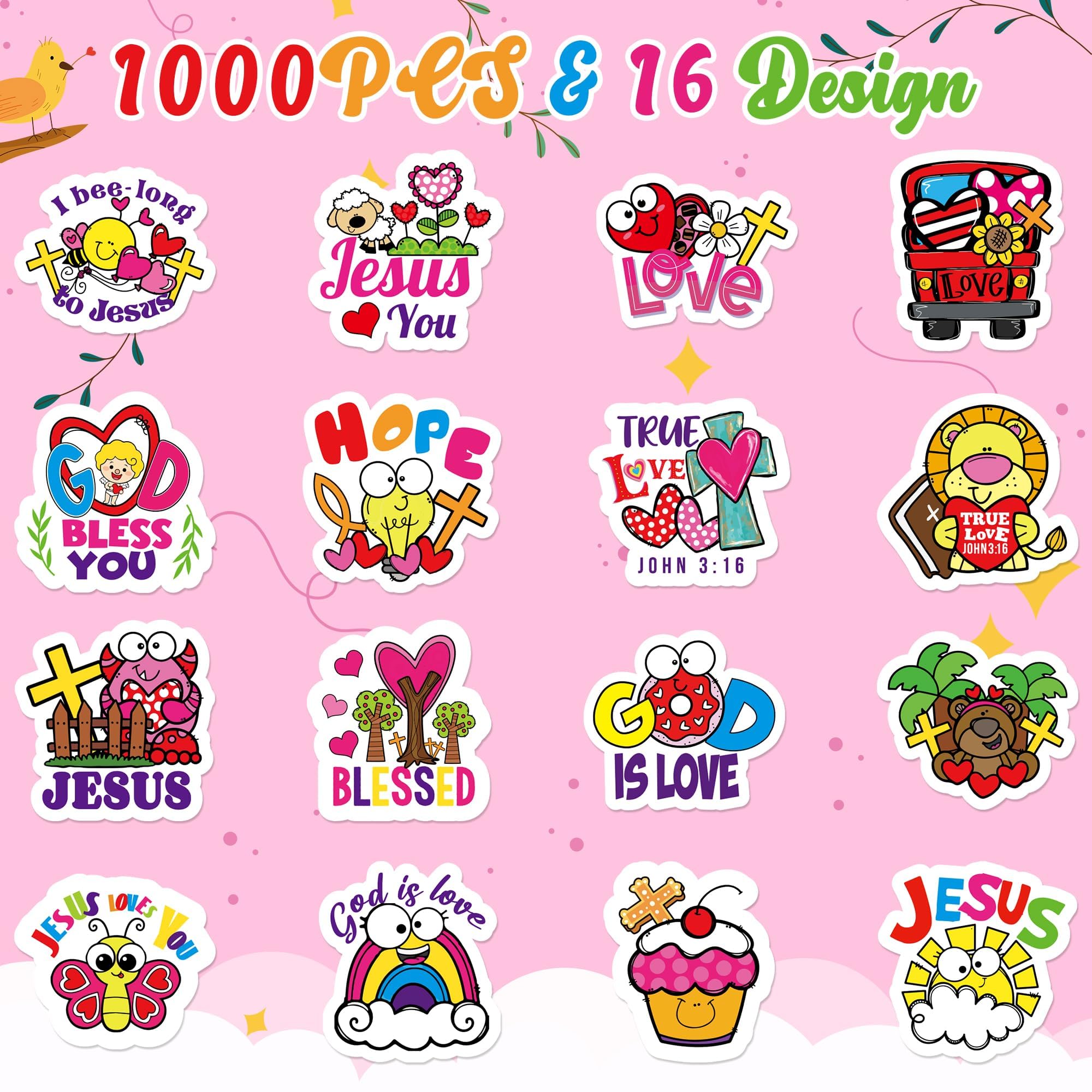Snapklik.com : Kids Religious Stickers Rolls - 1000pcs Cartoon ...