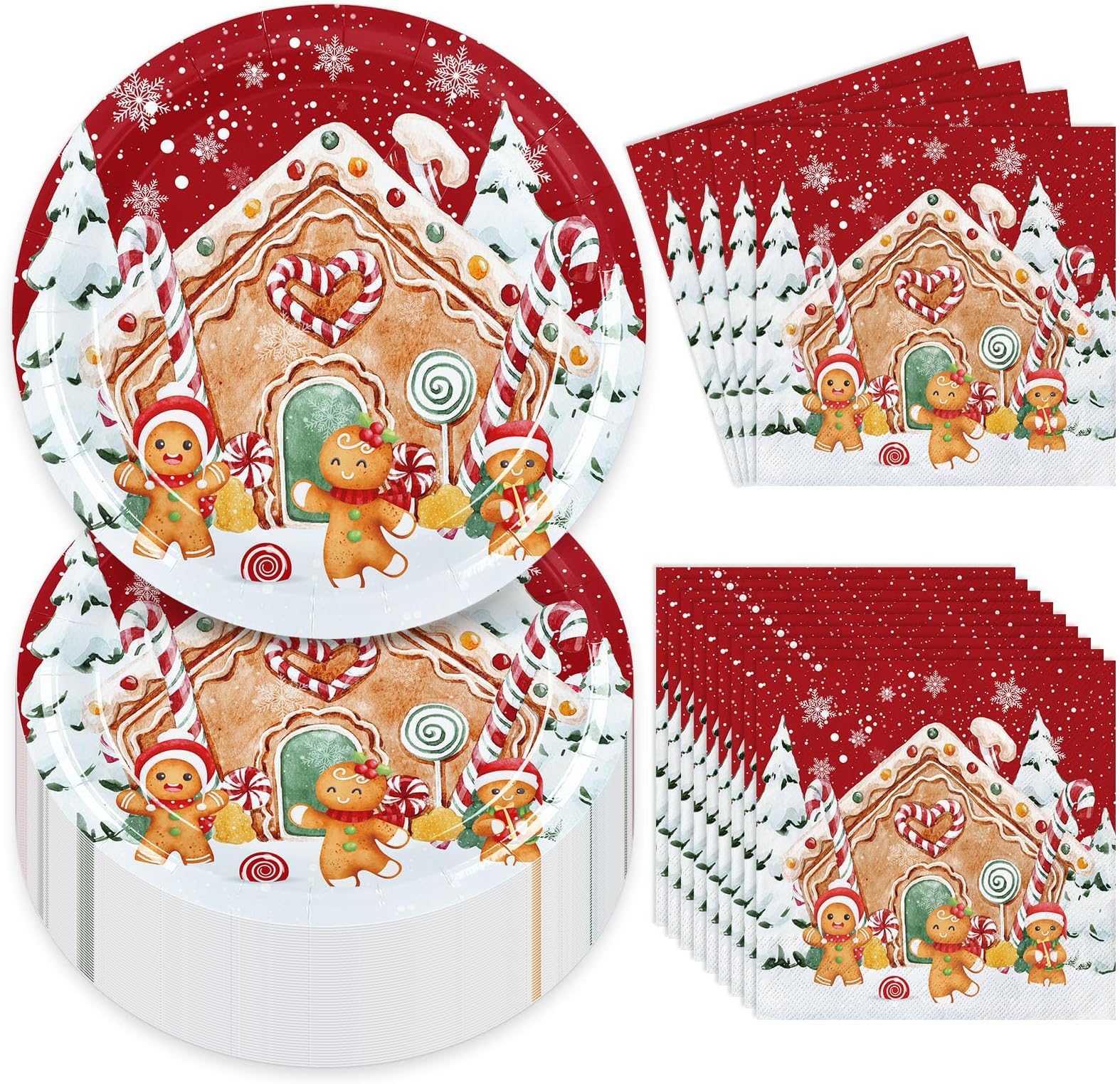 Amazon.com: 194 Pcs Merry Christmas Party Supplies for 24 Guests ...