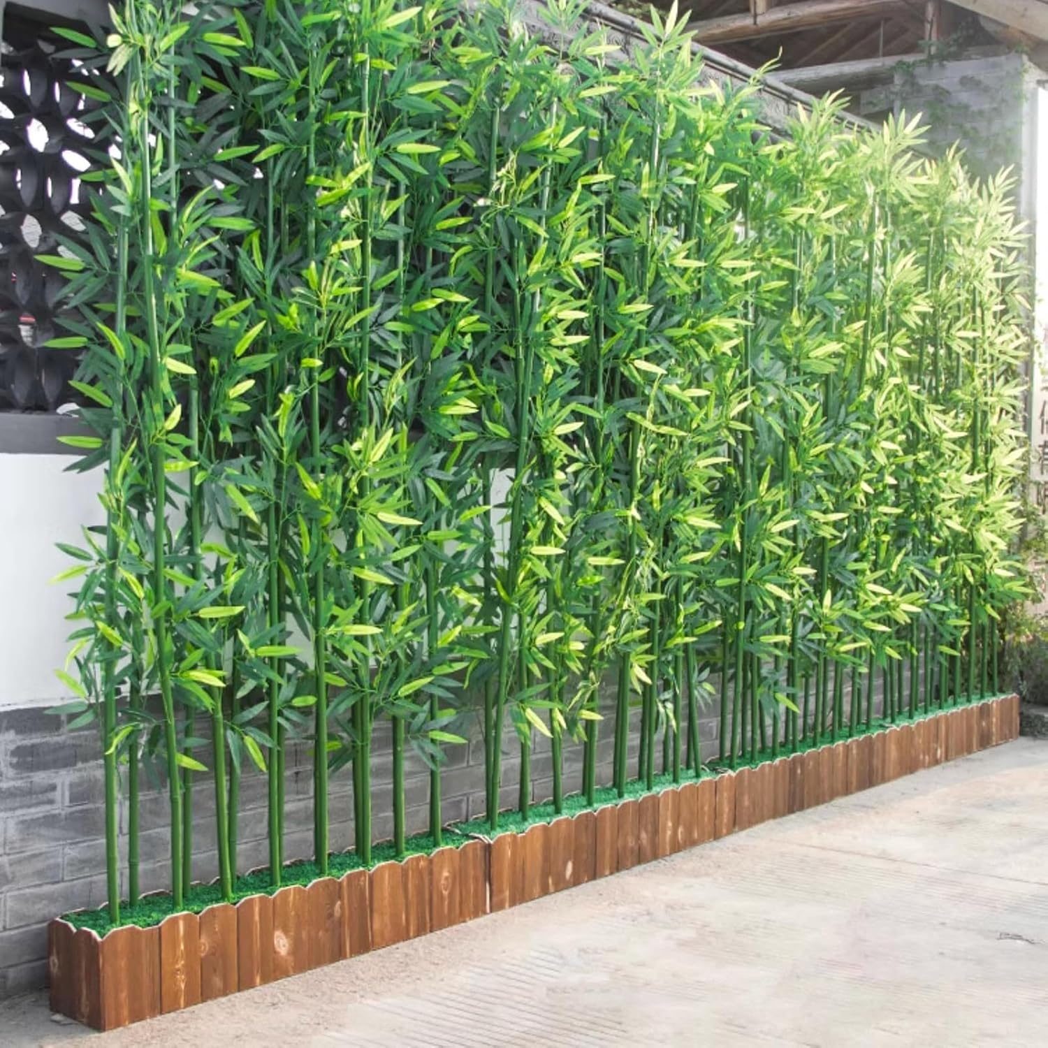 Amazon.com: Outdoor Garden Decor Artificial Plant Fence, Extra Large ...