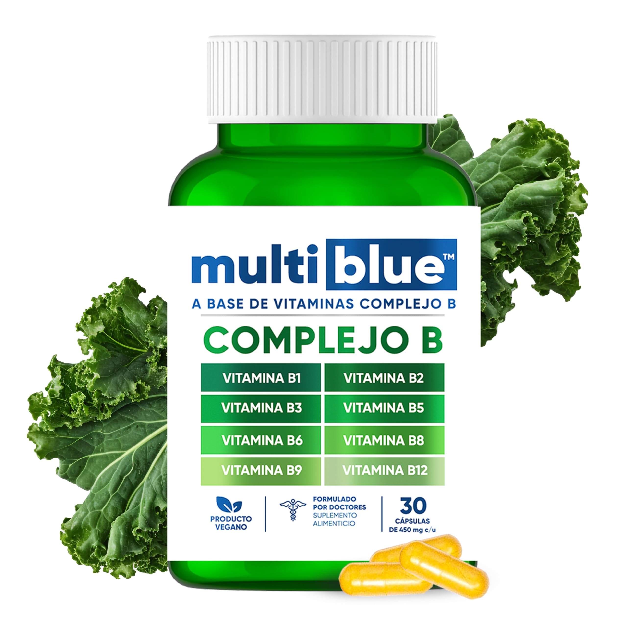 MultiBlue Complejo B Formula Avanzada 30 Capsulas : Amazon.com.mx ...