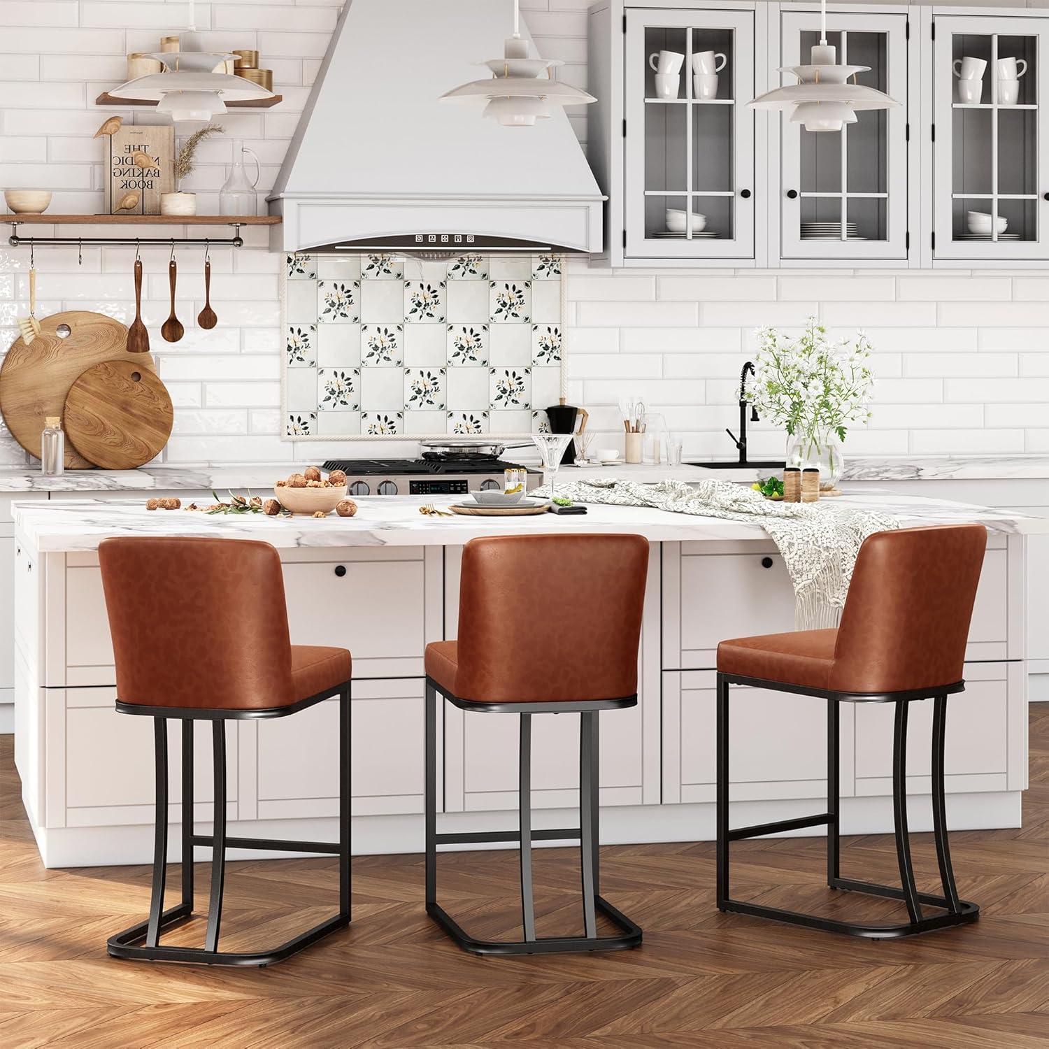 Amazon.com: ALPHA HOME Counter Stools with Backs, 24 inch Bar Stools ...