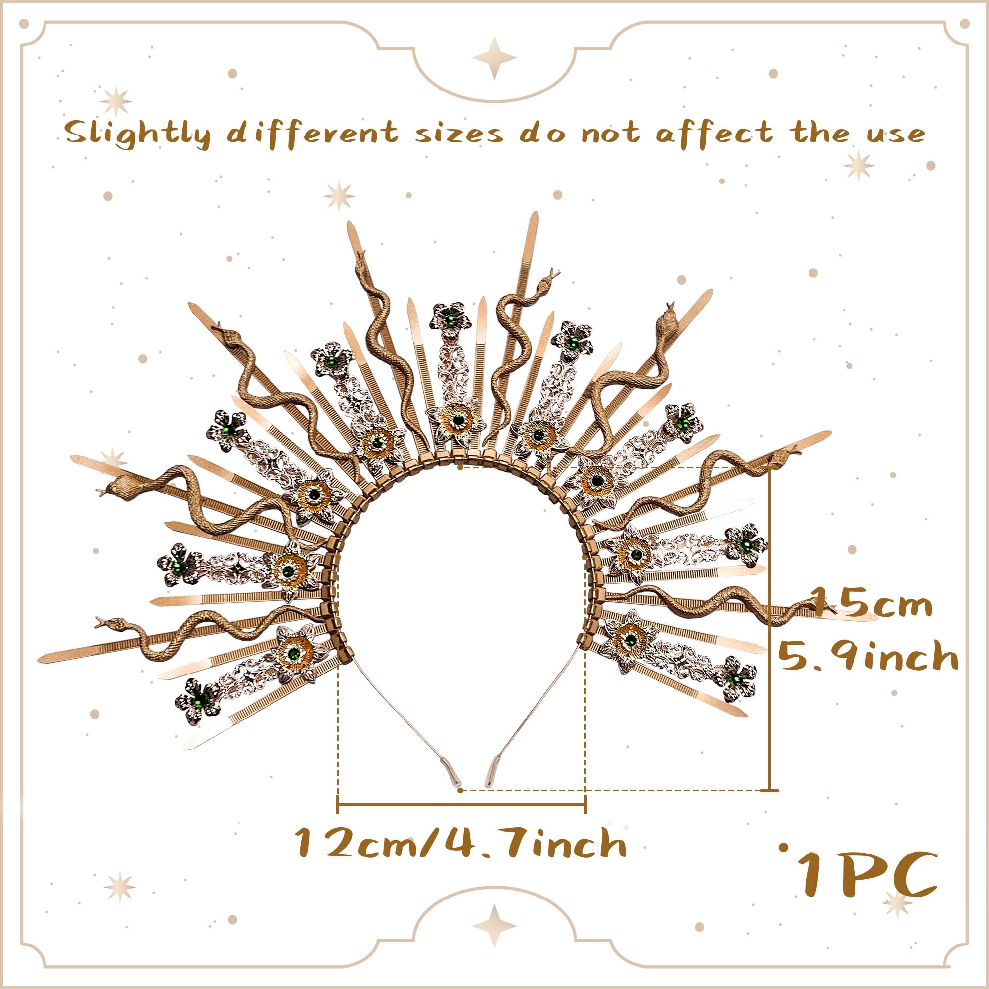 Snapklik.com : Bronze Medusa Headband Medusa Headdress Medusa Crown Of ...