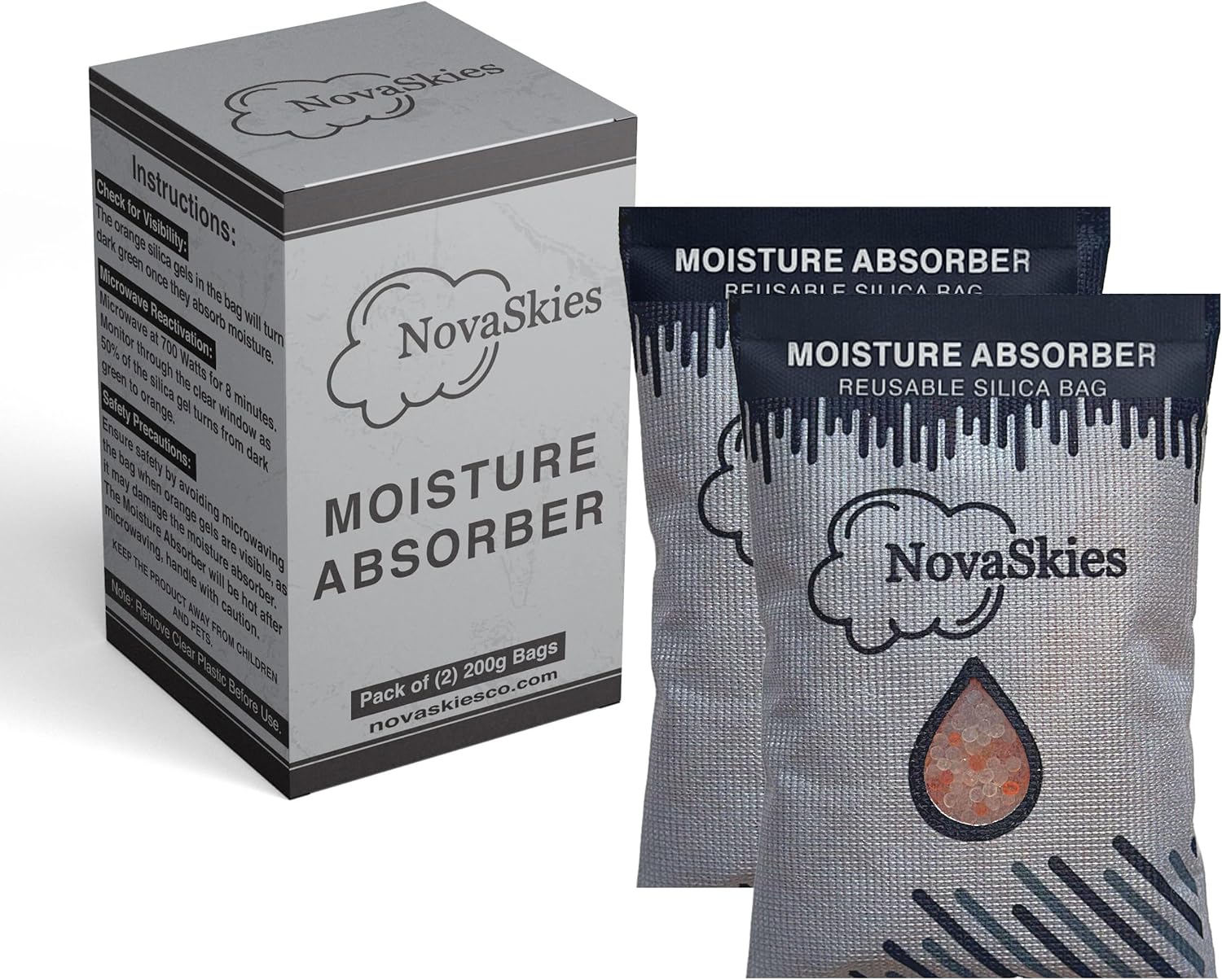 Amazon.com - Premium Moisture Absorber Desiccants pack 200G x 2Pack ...