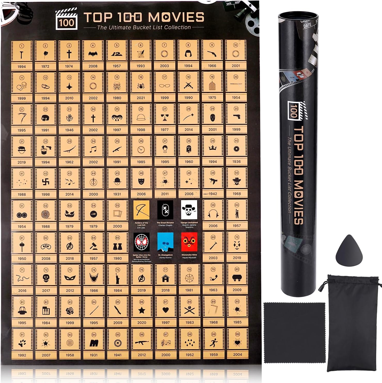 Amazon.com: Xiongxiong 100 Dates Scratch Off Poster,Date Night Ideas ...