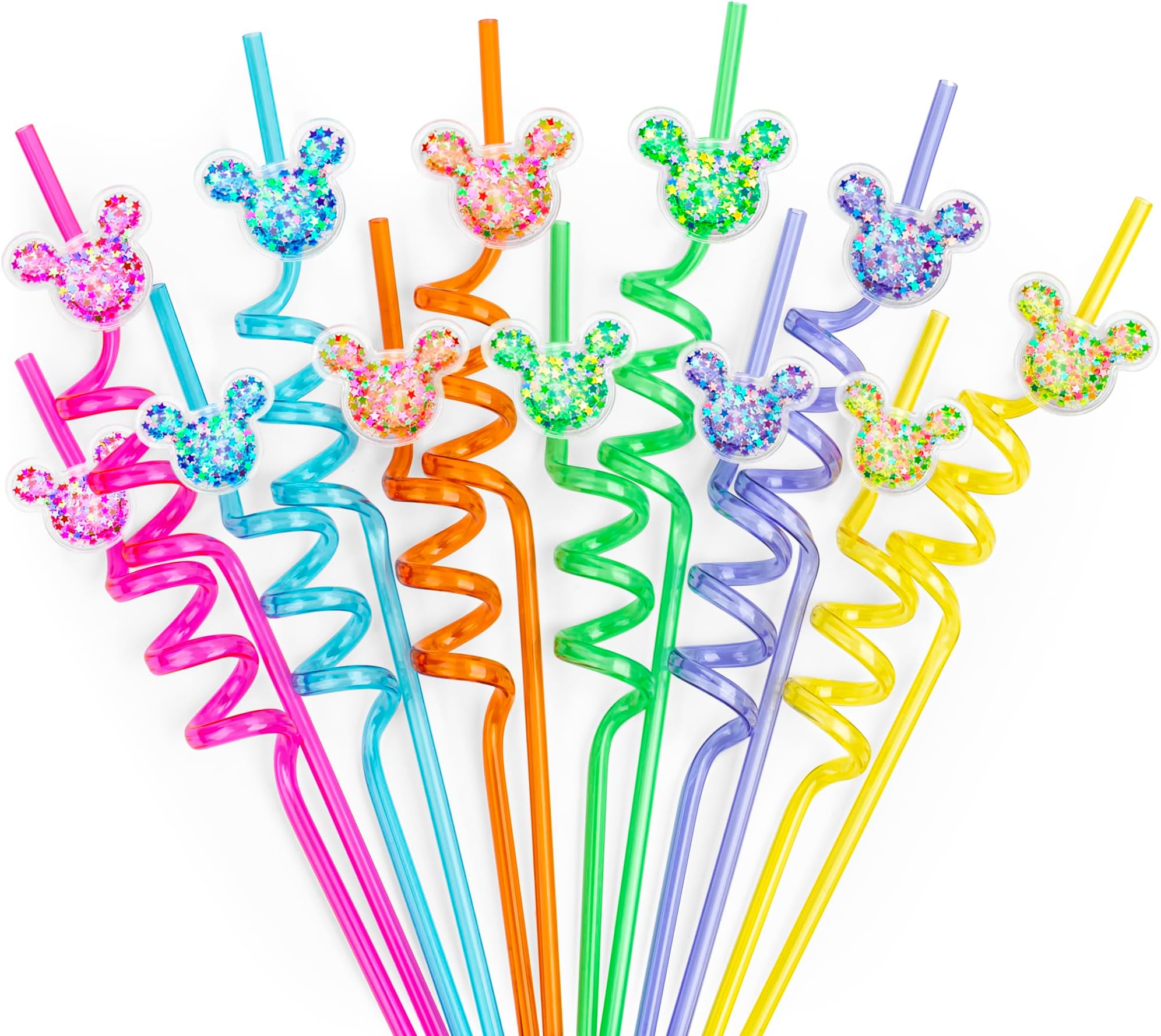 Amazon.com: 24Pcs Glitter Mouse Straws for Party Favors, Birthday Party ...