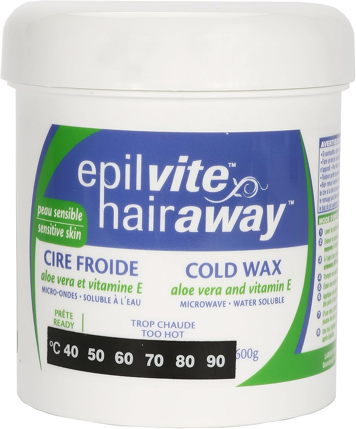 Epil-Vite/Hair Away - Cold Wax for Sensitive Skin, with Vitamin E ...