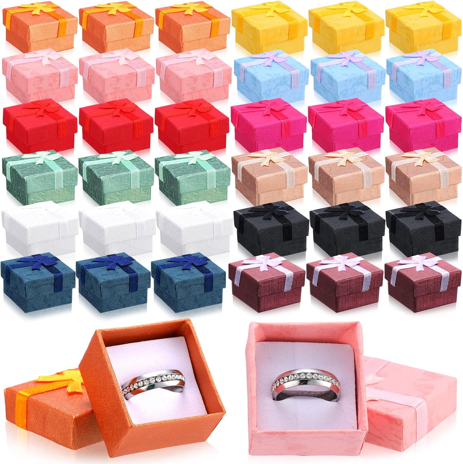 Amazon.com: 72 Pcs Ring Gift Box 1.6 x 1.6 x 1.1 Inches Hard Cardboard ...