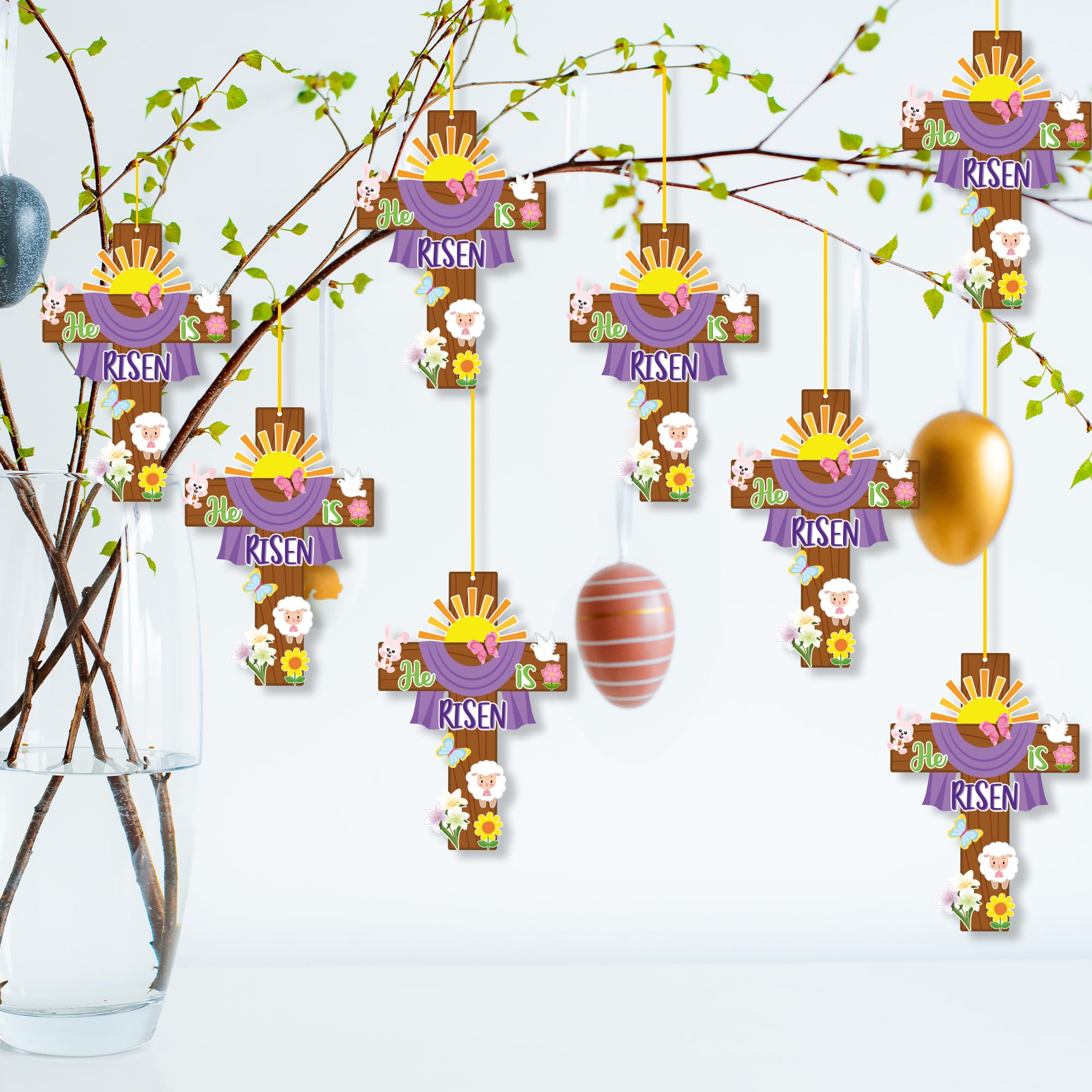 Snapklik.com : Easter He Is Risen Cross Craft Kit - 28 Pack Make Your ...
