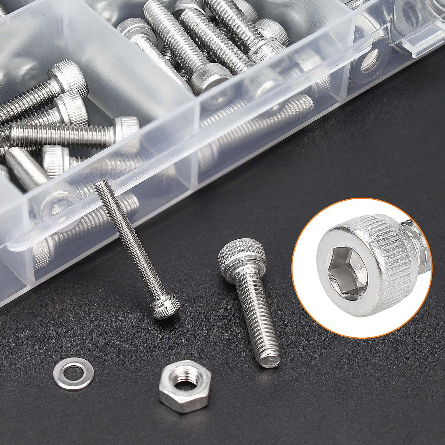 Snapklik.com : HELIFOUNER 1280 Pieces M2 M2.5 M3 M4 304 Stainless Steel ...