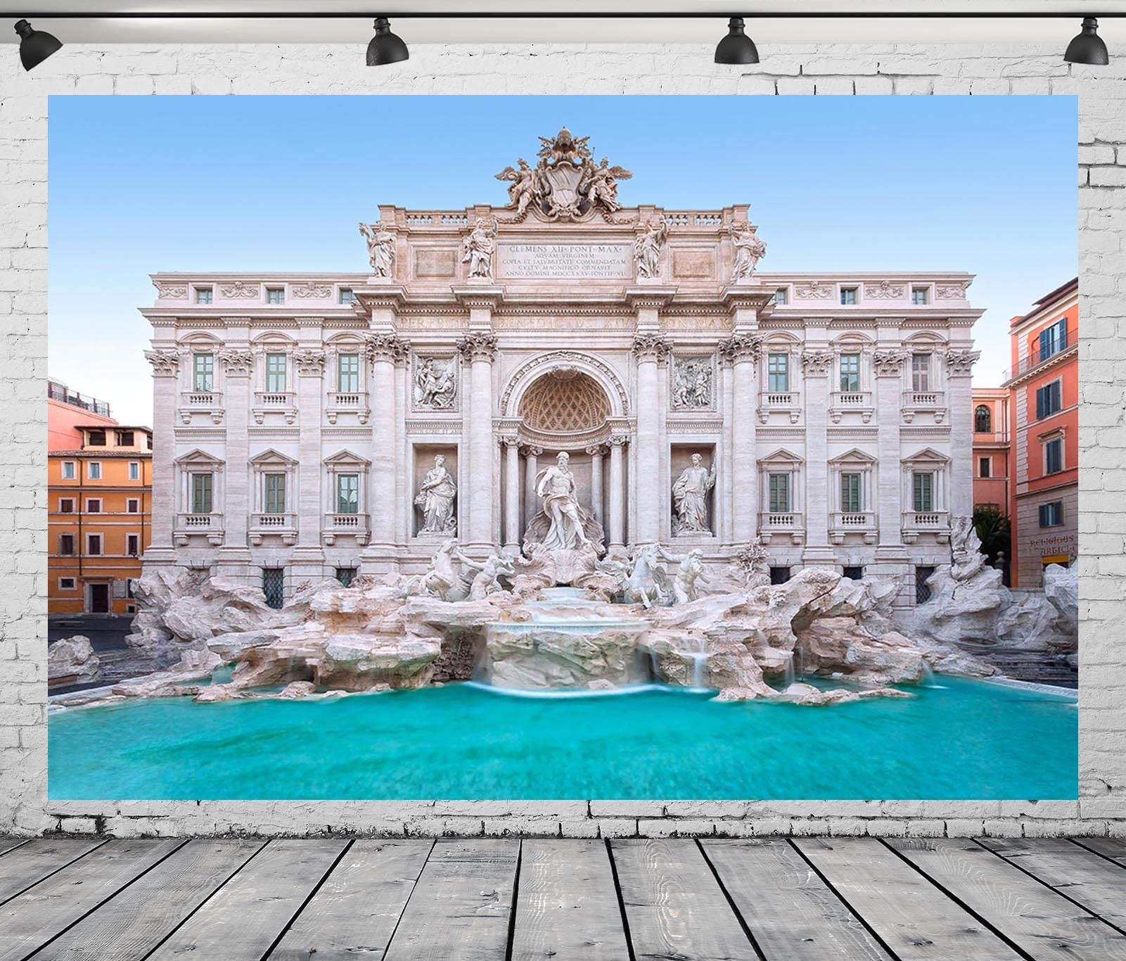 Amazon.com : BELECO 7x5ft Fabric Italy Trevi Fountain Backdrop Rome ...