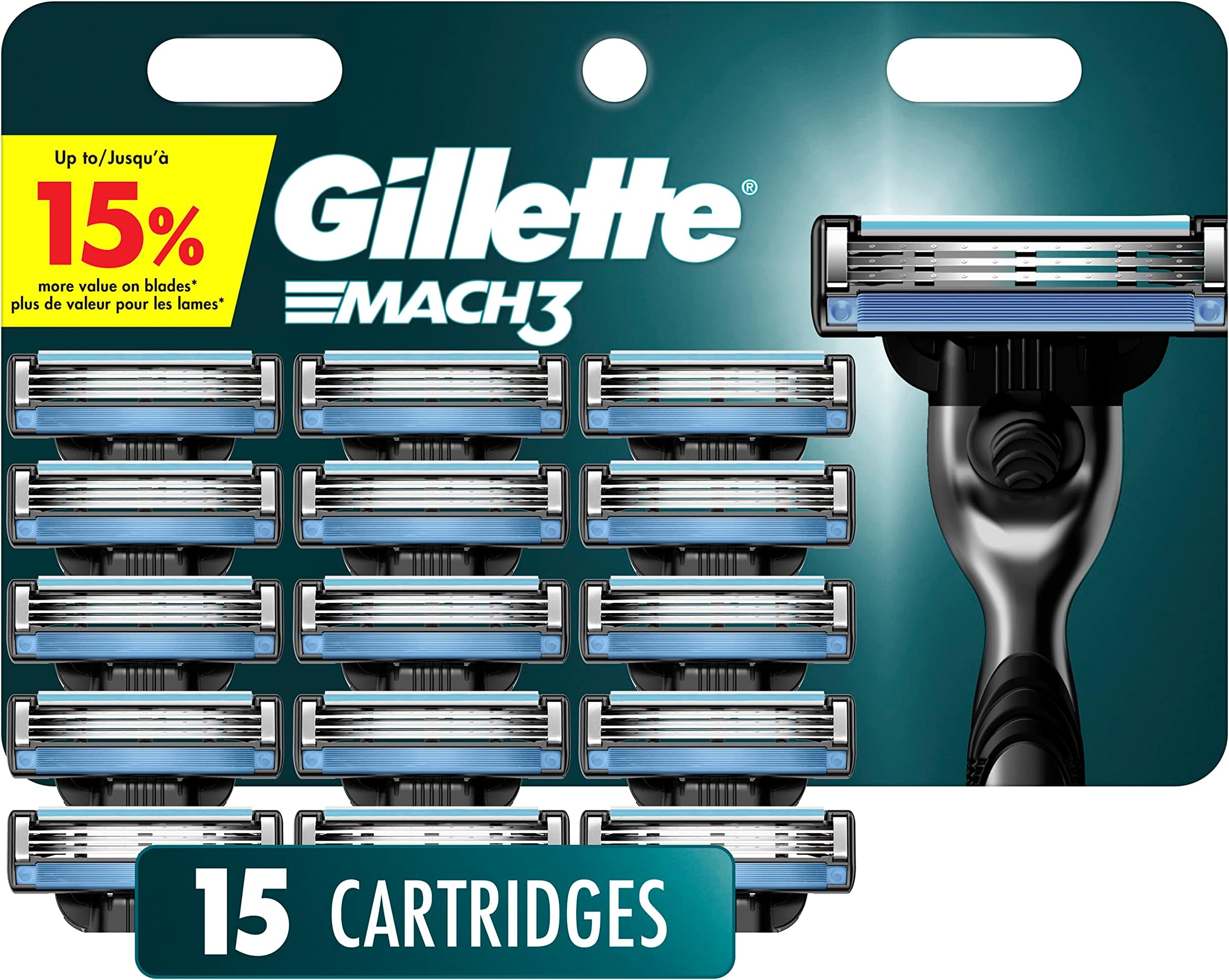 Amazon.com: Gillette Mach3 Razor Refills for Men, 3-Bladed Razors for a ...