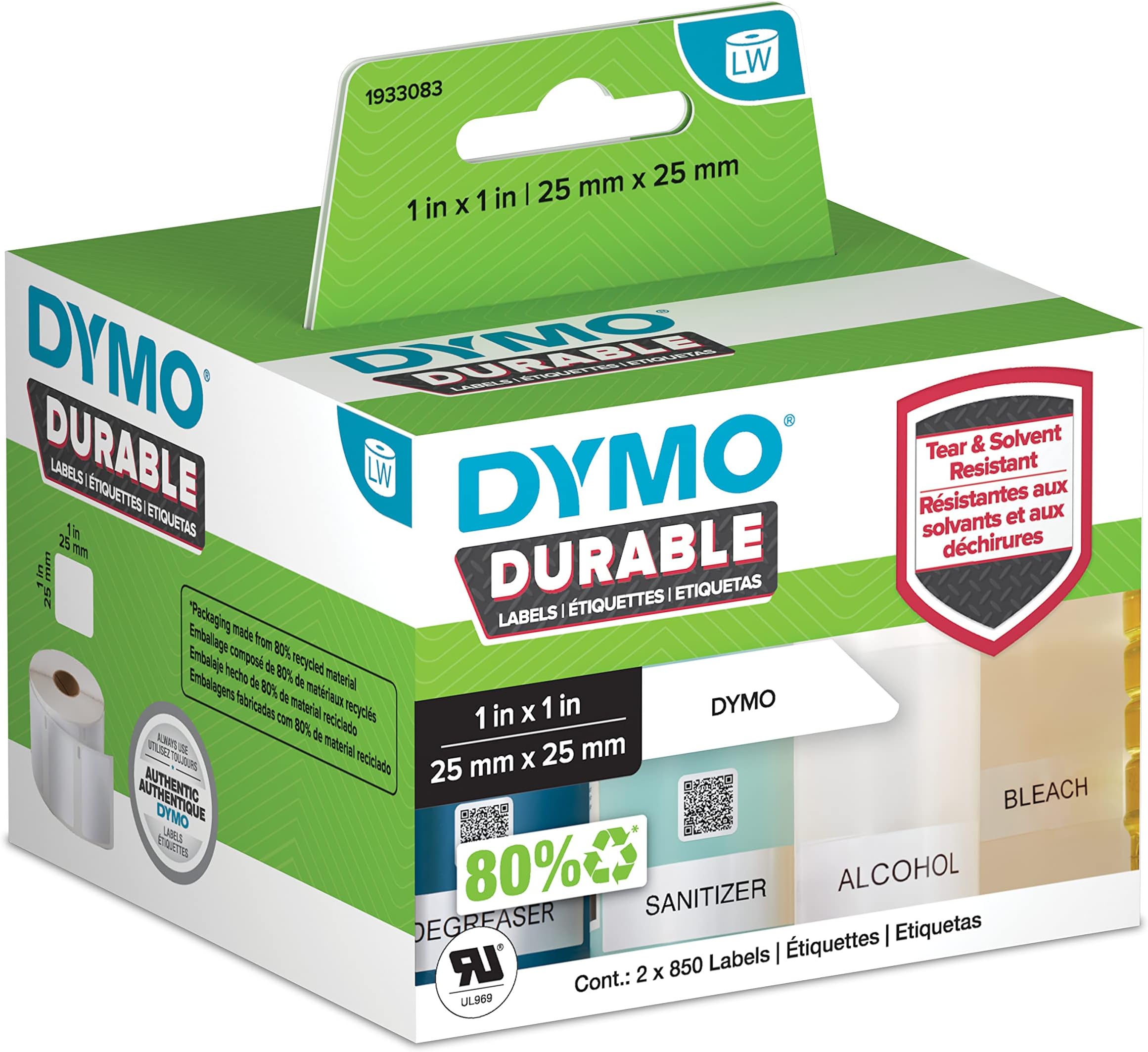Amazon.com : DYMO LW Durable Labels for LabelWriter Label Printers ...