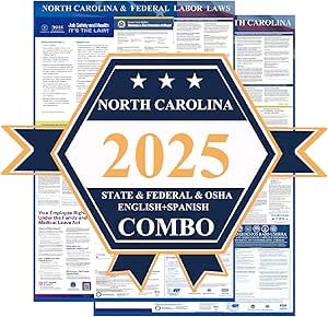 Amazon.com: KIKIGO 2025 North Carolina Labor Law Poster State, Federal ...