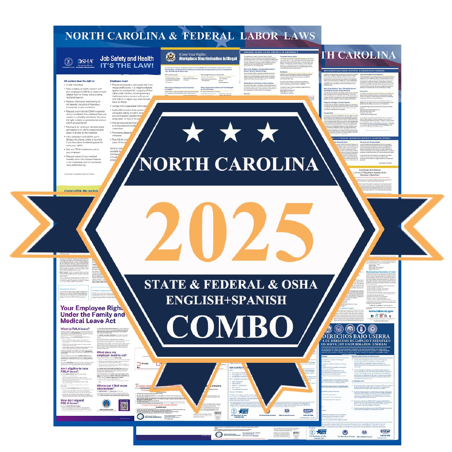 Amazon.com: KIKIGO 2025 North Carolina Labor Law Poster State, Federal ...
