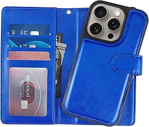 Amazon.com: TopPerfekt for iPhone 15 Pro Magnetic Clasp Wallet Case, Compatible with MagSafe ...