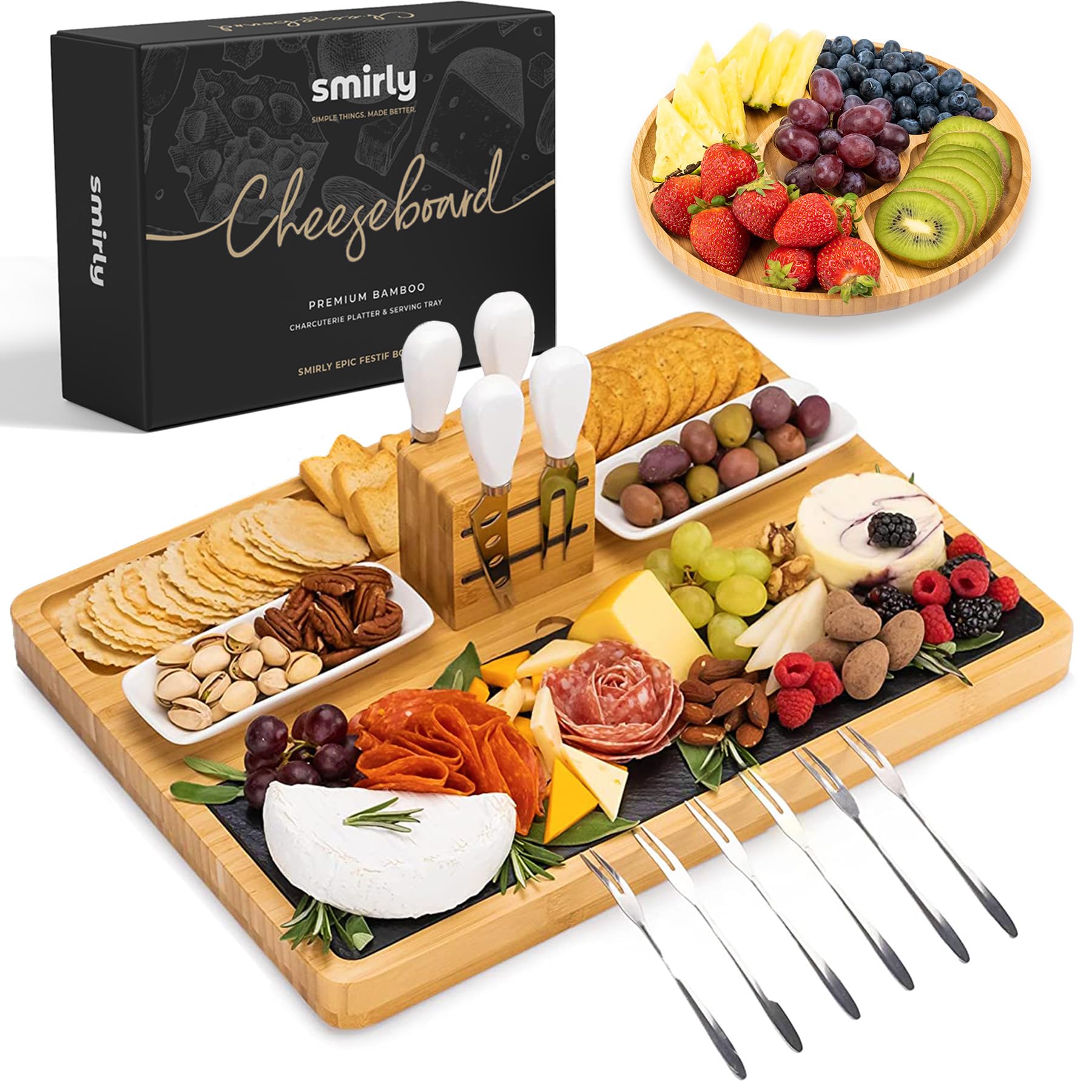 SMIRLY Charcuterie Boards & Accessories, Large Charcuterie Board Set ...