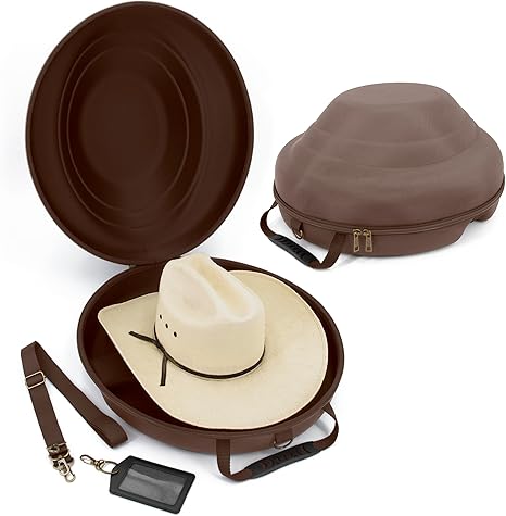Amazon.com: CASEMATIX Cowboy Hat Box - Portable Hat Storage for Brims ...
