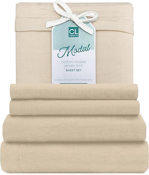 Amazon.com: Comfort Lab Modal Jersey Knit Sheet Set, 3-Piece Bedding, T ...