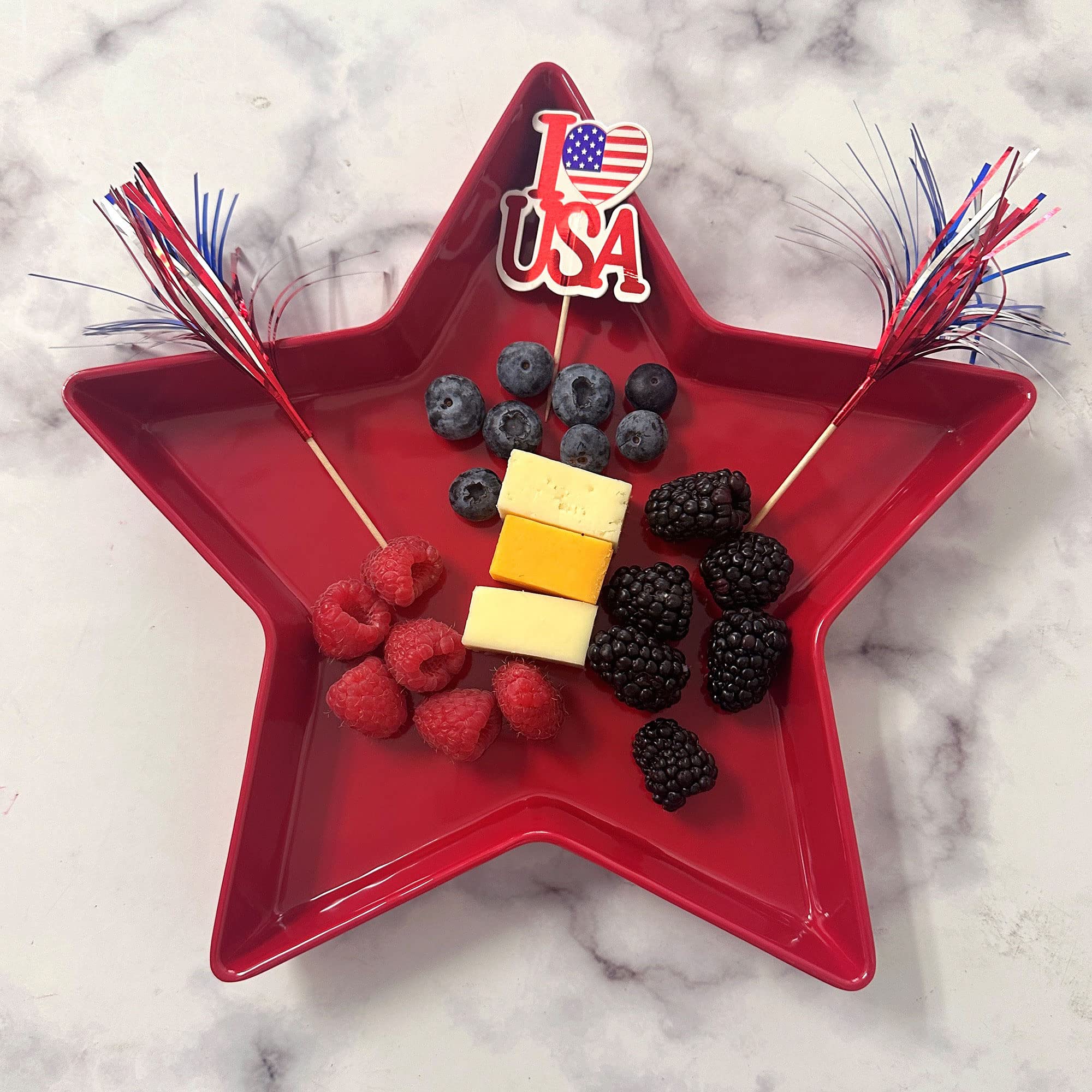 Snapklik.com : UP UPware Patriotic Star Shaped Dinner Plate
